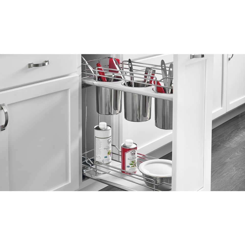 Rev-A-Shelf 2-Tier Utensil Pullout Organizers w/ Soft-Close 5322UT-BCSC ...