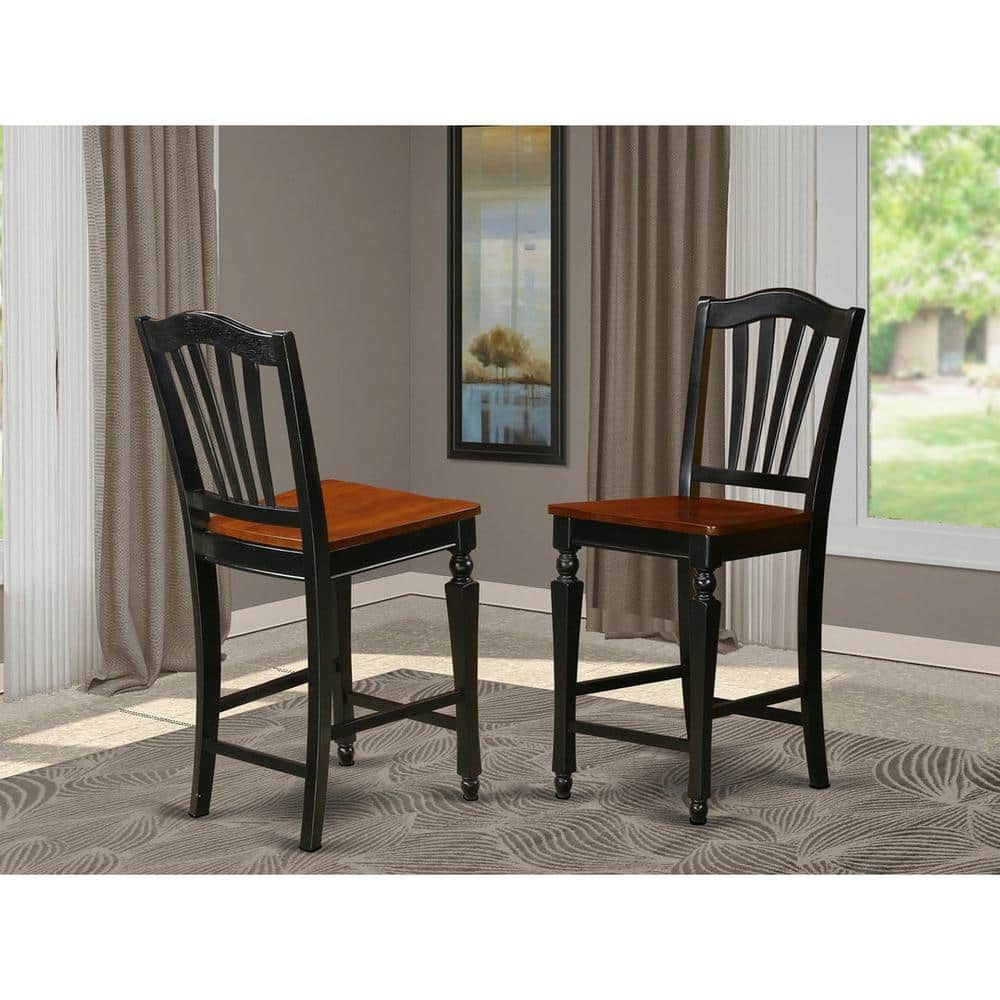 HOME IMPORTS EMPORIUM Black and Cherry Wooden Seat Slat Back Dining ...