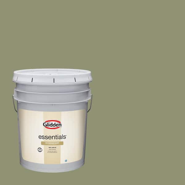 Glidden Essentials 5 gal. PPG1125-5 Hemlock Satin Exterior Paint ...