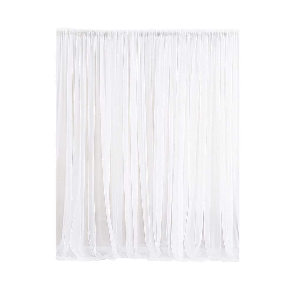 Phewnyzo 118" x 98" White Waterproof Outdoor Sheer Mesh Curtain Panels ...