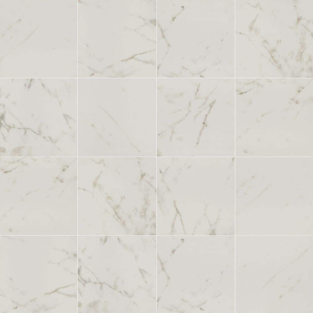 MSI Regency White Square 12 in. x 12 in. Matte Porcelain Floor and Wall ...