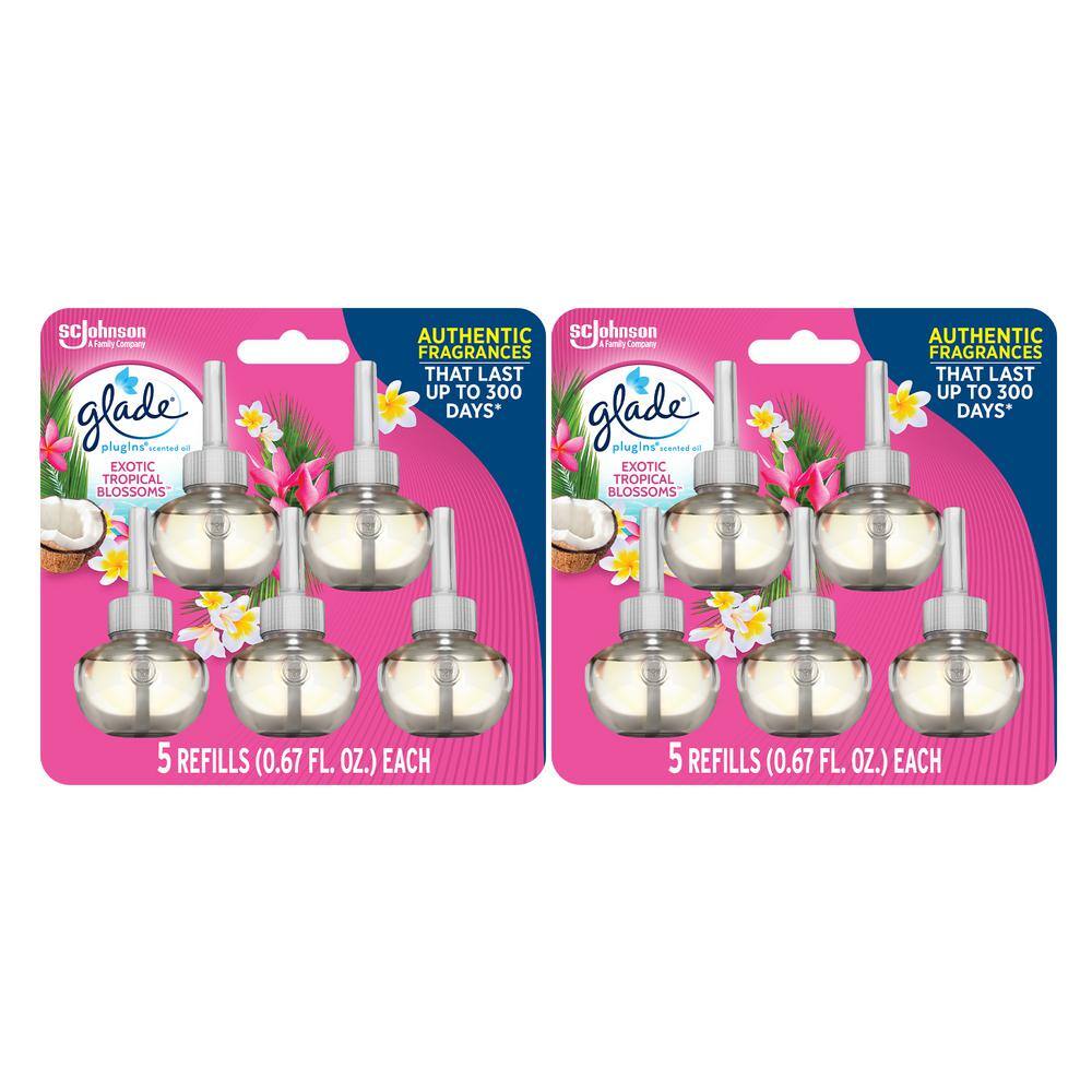 Glade Combo 3.35 fl. oz. Exotic Tropical Blossoms Scented Oil Plug In ...
