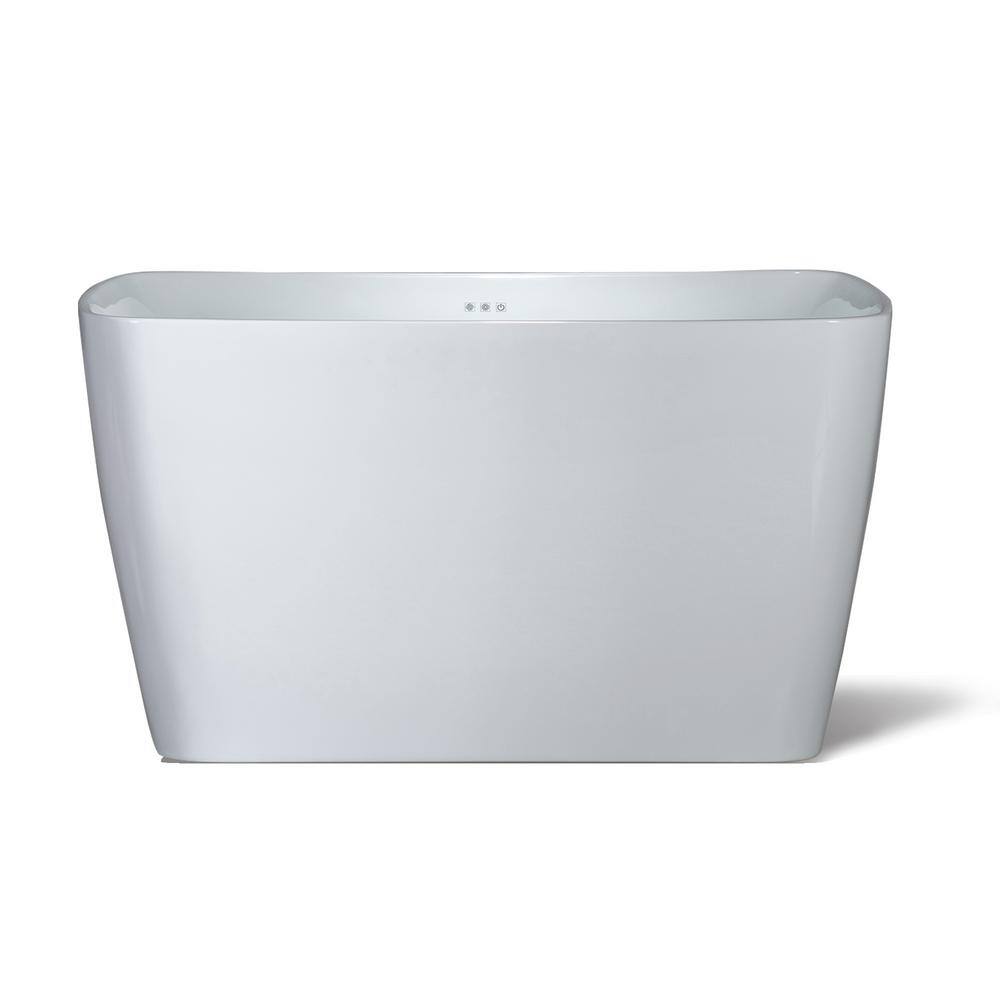 WOODBRIDGE Cube 48 in. x 27.5 in. Pre-Molded Seat Air Bathtub with ...