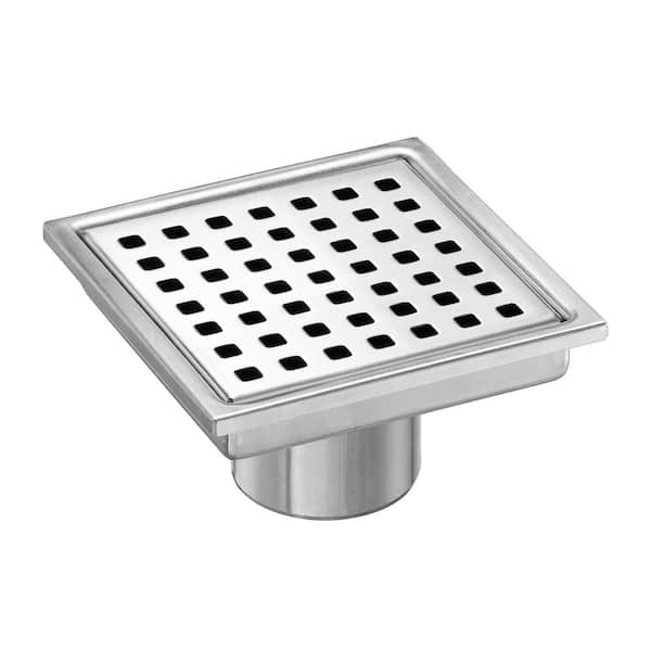 BWE 4" Linear Shower Drain with Grid Cover, Professional Brushed 304 ...