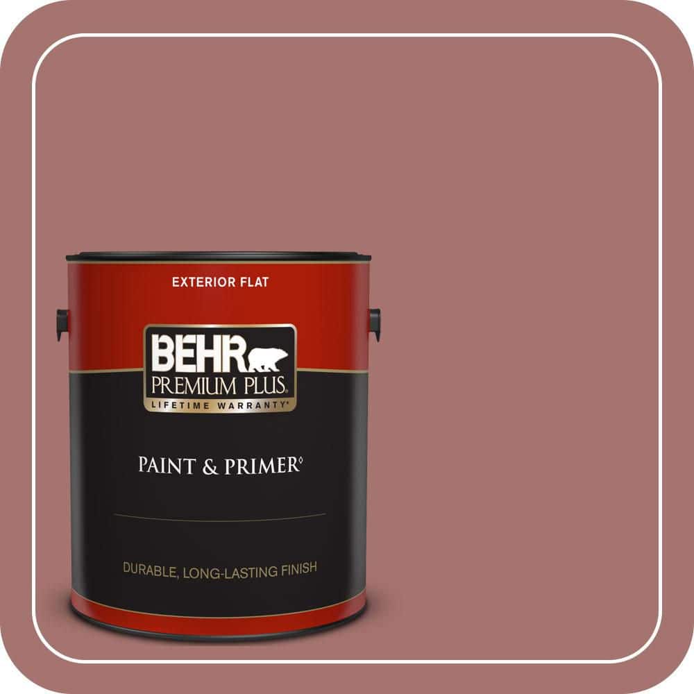 BEHR PREMIUM PLUS 1 gal. #MQ1-17 Autumn Russet Flat Exterior Paint ...