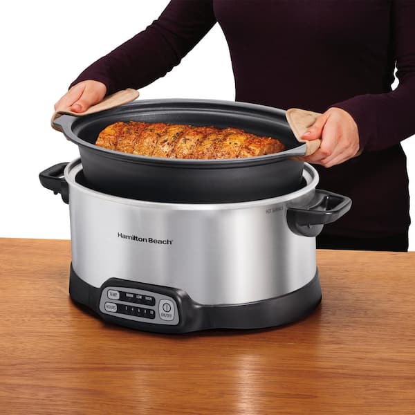 Hamilton Beach Stovetop Sear and Cook 6 Qt. Stainless Steel Slow Cooker ...