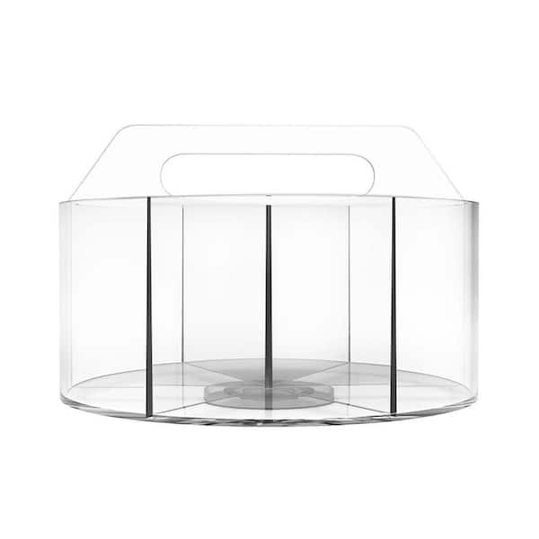 Clear Acrylic Rotating Pen Holder Organizer, 6-Compartment Pencil Caddy ...