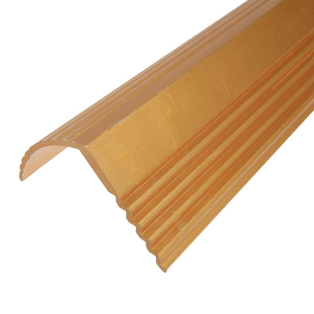 TrimMaster Satin Gold 1-1/16 in. x 144 in. Stair Edging Transition ...