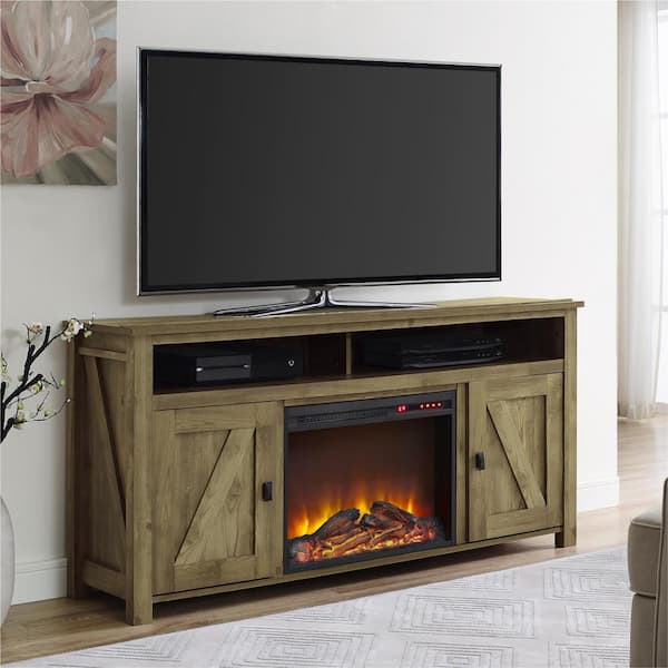 Pine fireplace tv stand store