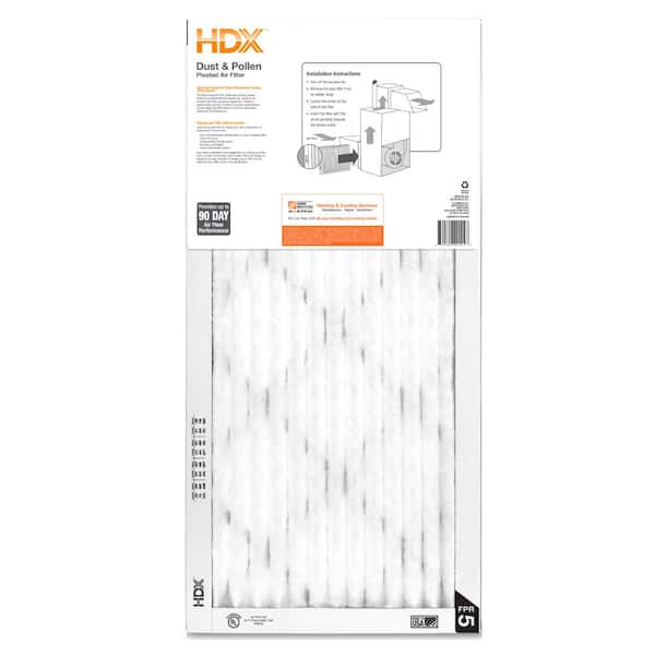 HDX 12 in. x 18 in. x 1 in. Standard Pleated Air Filter FPR 5, MERV 8 ...