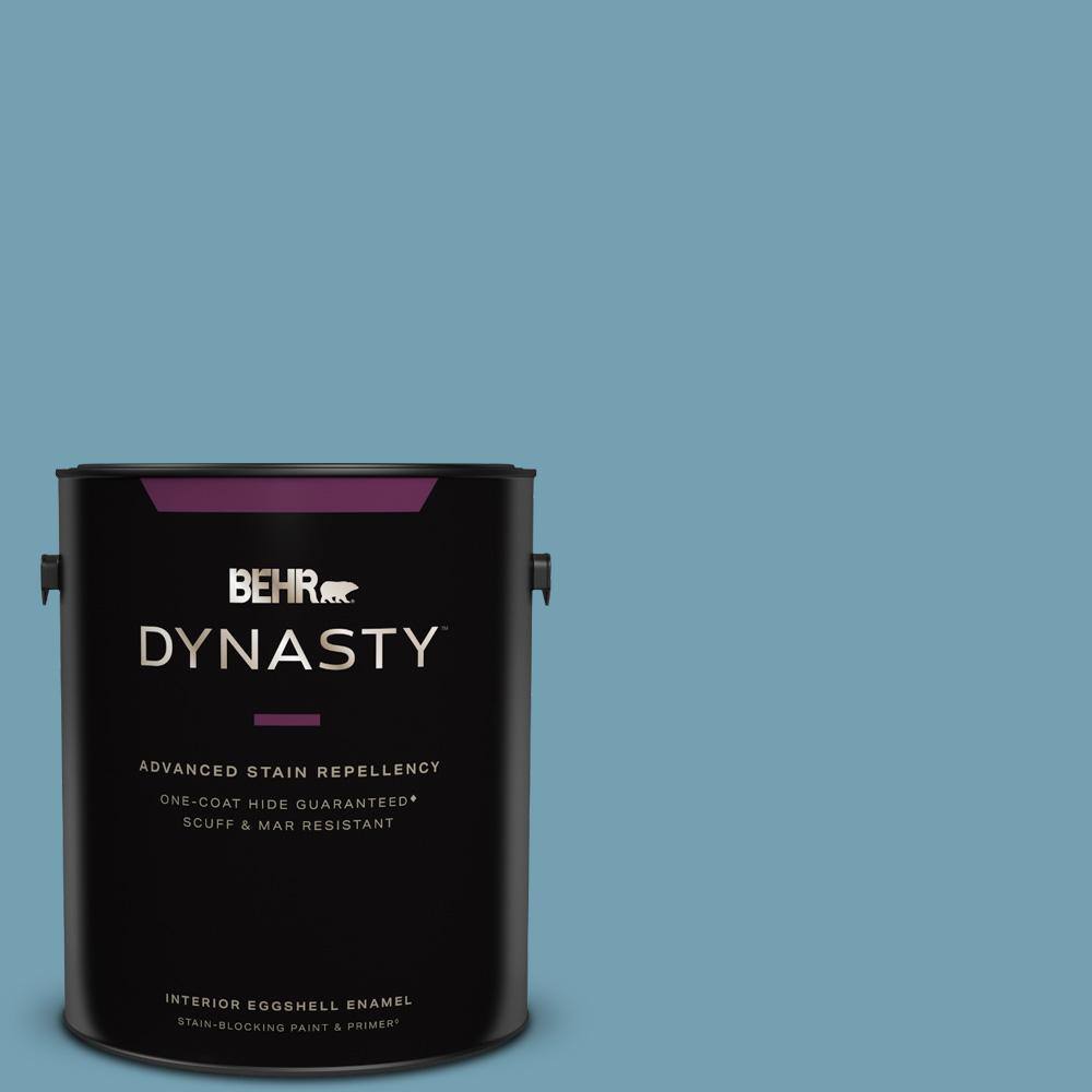 BEHR DYNASTY 1 gal. #S480-4 Saga Blue One-Coat Hide Eggshell Enamel ...
