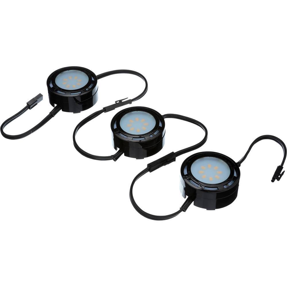 Westek 4.6 in. LED Black Puck Light (3-Pack) KBLD-L3B-N1 - The Home Depot
