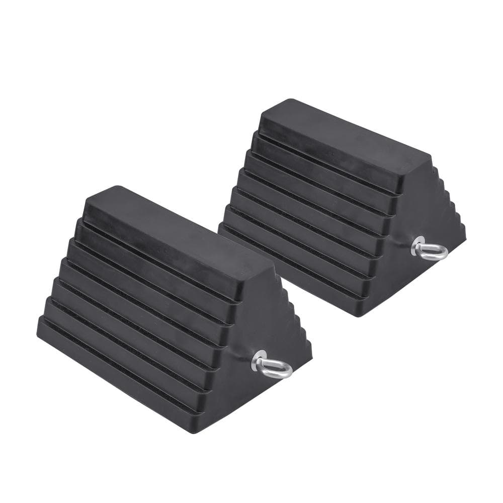 BRIDGELAND Heavy-Duty Double Sided Pyramid Rubber Wheel Chock with ...