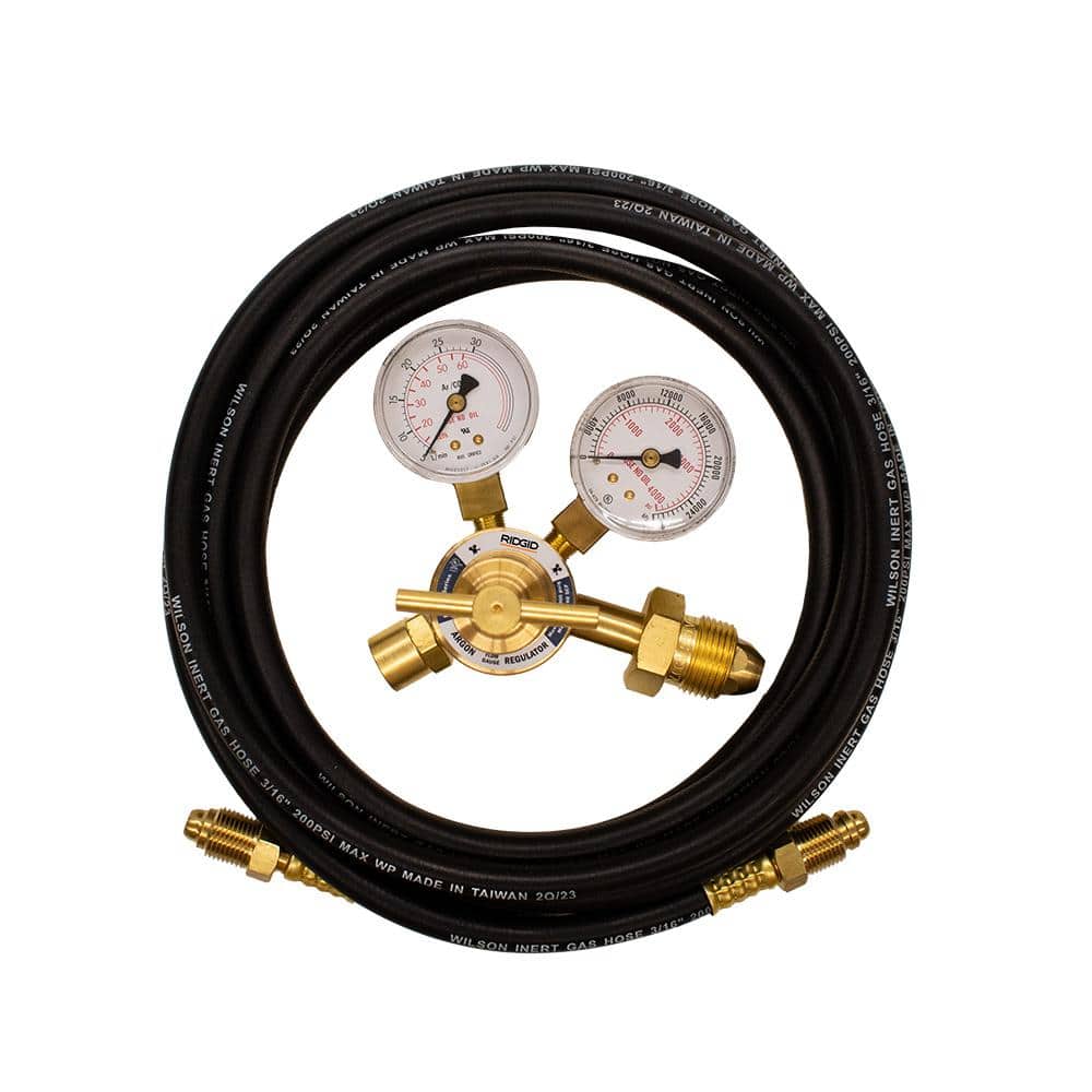 RIDGID Regulator with 10 ft. Hose, CGA-580, 0.625 in. NPT RRH-CGA-580 ...