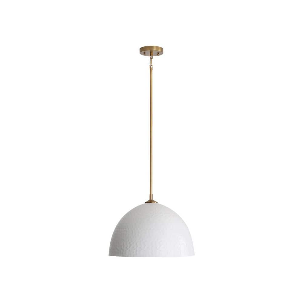 Golden Lighting Shepard 11.75 in. 1 Light Modern Brass Pendant Light ...