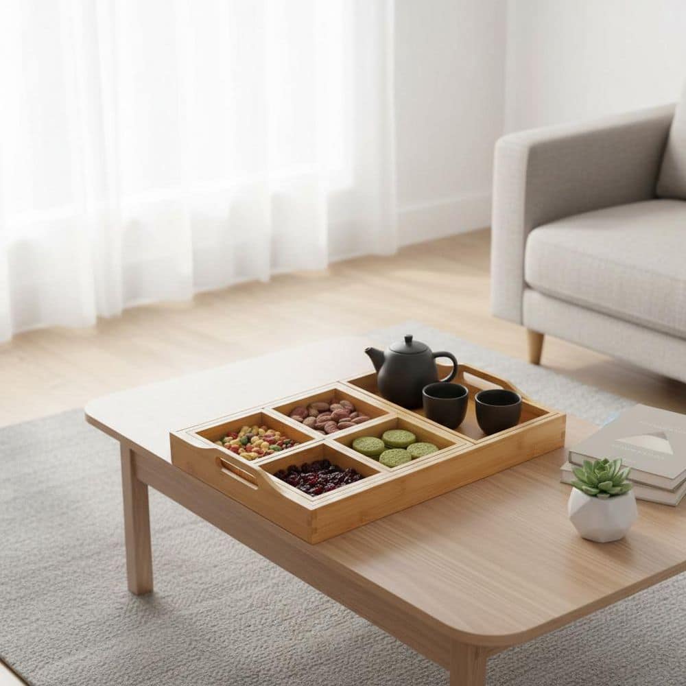 2-Pack 4.8 in. White Chilled Condiment Tray-5 Removable Compartments ...