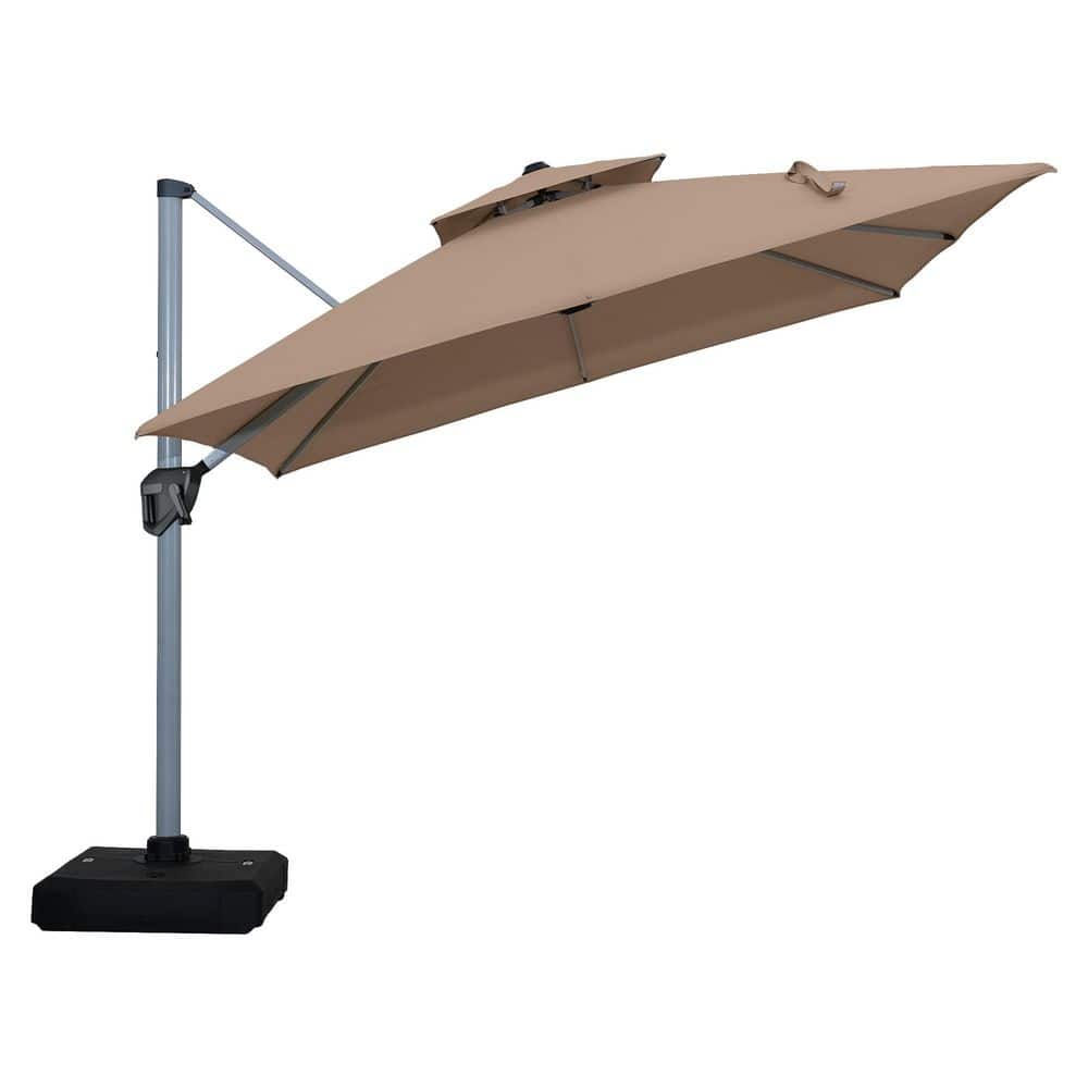 Boyel Living 11 ft. Patio Umbrella Outdoor Square Double Top Umbrella ...