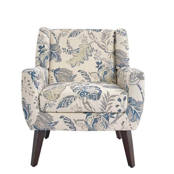 Uixe Multicolor Leaf Pattern Linen Upholstery Arm Chair (Set of 1) IDF ...