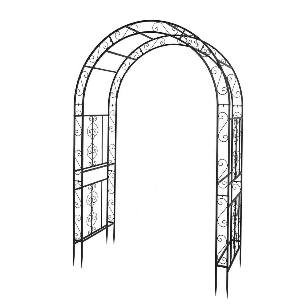 83.8 in. x 52 in. Garden Arch Arbor, Heavy Duty Metal Arbour Archway ...