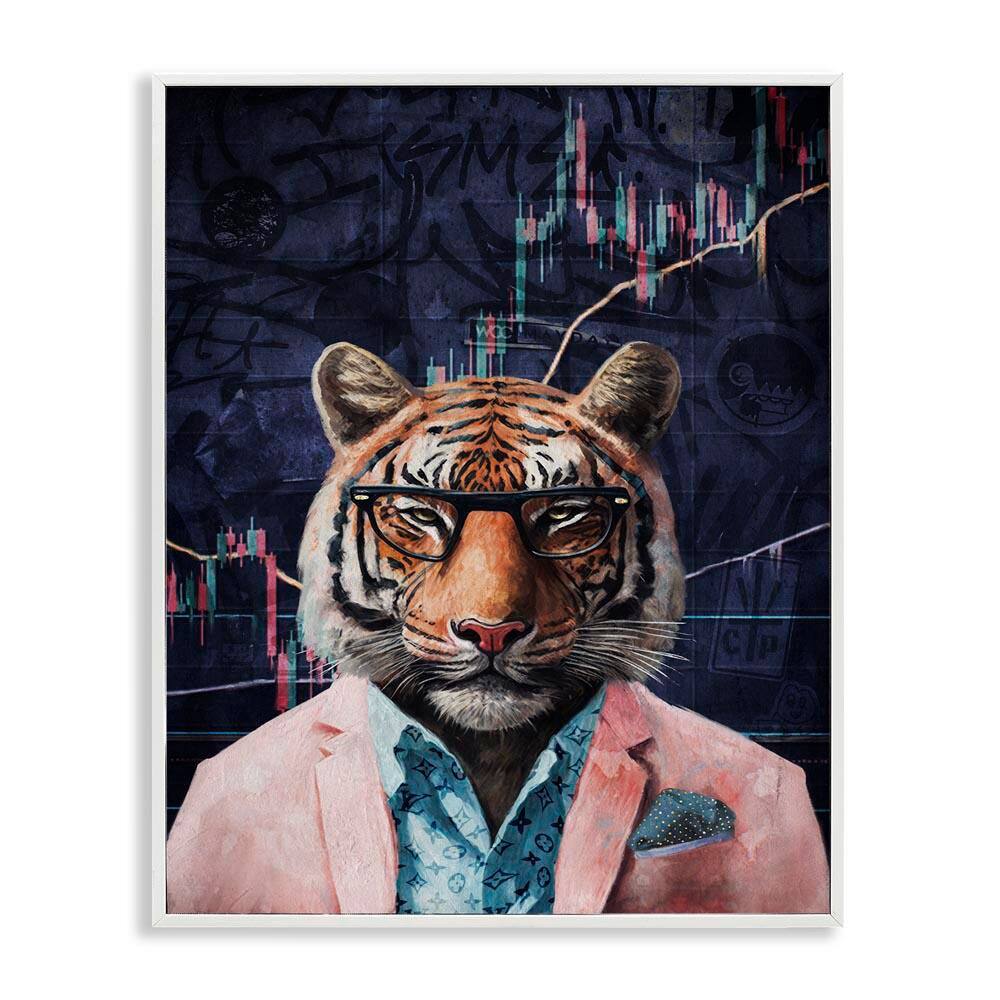 Stupell Industries Trendy Tiger on Abstract by Svetlana Aleynikova ...