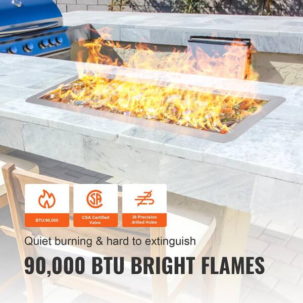 Rectangular Fire Pit Pan Celestial Fire Glass 18" X 6" Rectangular