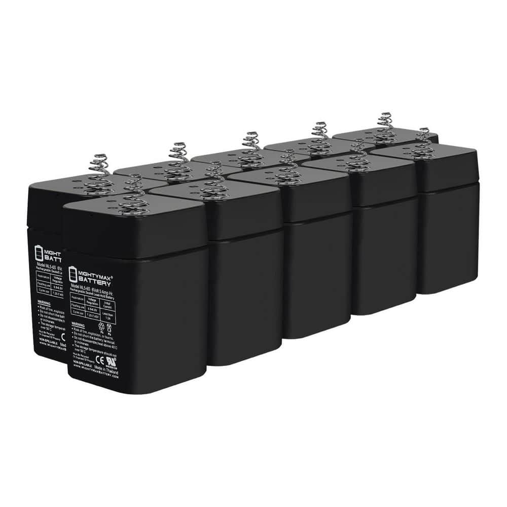 MIGHTY MAX BATTERY ML5-6S-6 Volt 5 AH, Spring S2 Terminal, Rechargeable ...
