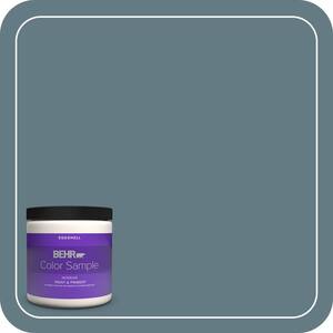 BEHR PREMIUM PLUS 8 oz. #540F-5 Smokey Blue Semi-Gloss Interior ...