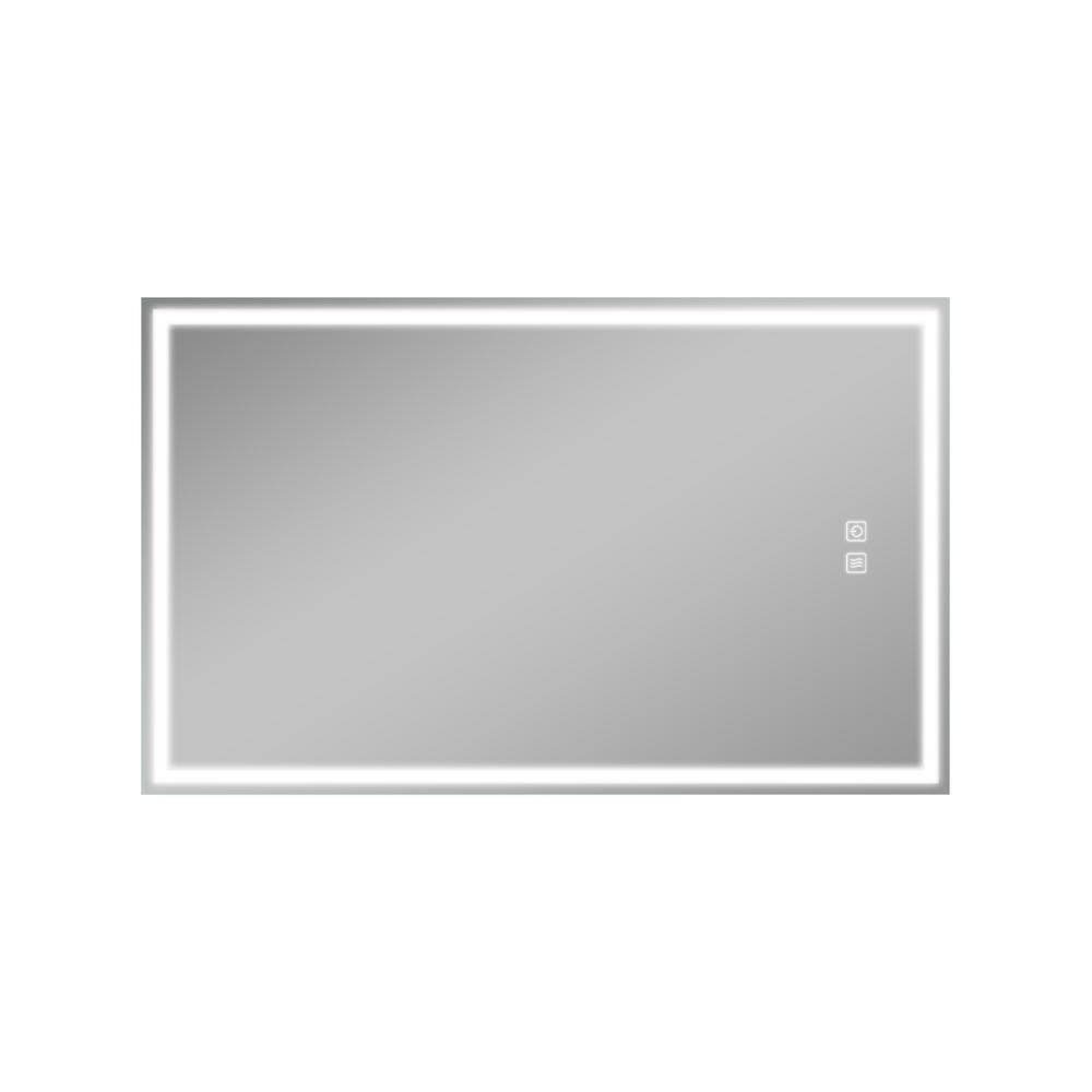 PexFix 35 in. W x 59 in. H Rectangular Frameless LED Anti-Fog Dimmable ...