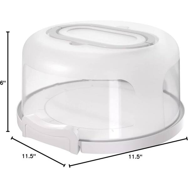 Lynzavix 1-Tier 10 in. White Plastic Cake Stand with Handle, Cake ...