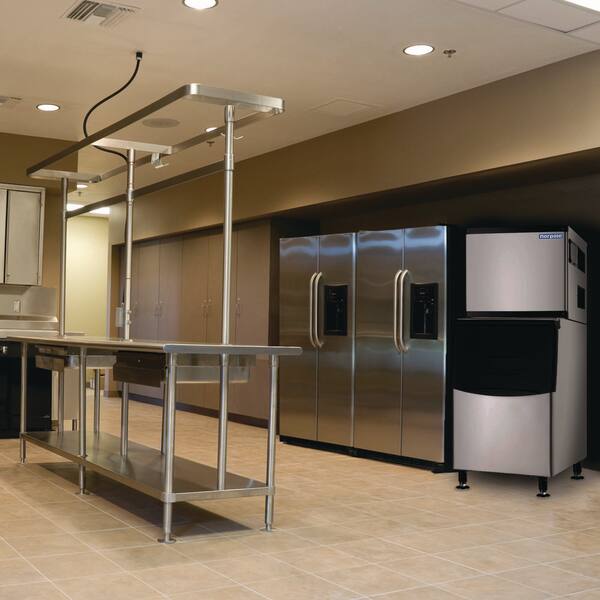 Norpole 350 lbs. Freestanding Commercial Ice Maker in Stainless Steel ...