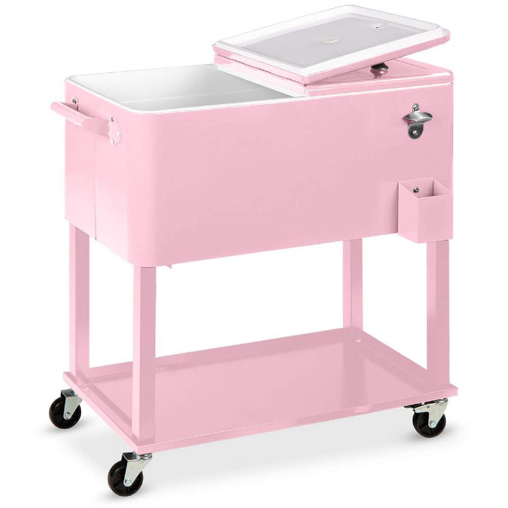 Best Choice Products 20 gal Pink Wheeled Chest Cooler with Bottle ...