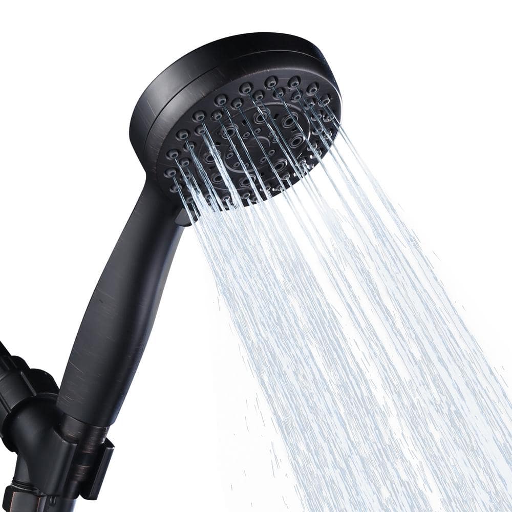 ALEASHA 5-Spray Wall Mount Handheld Shower Head 1.75 GPM in Oil Rubbed ...