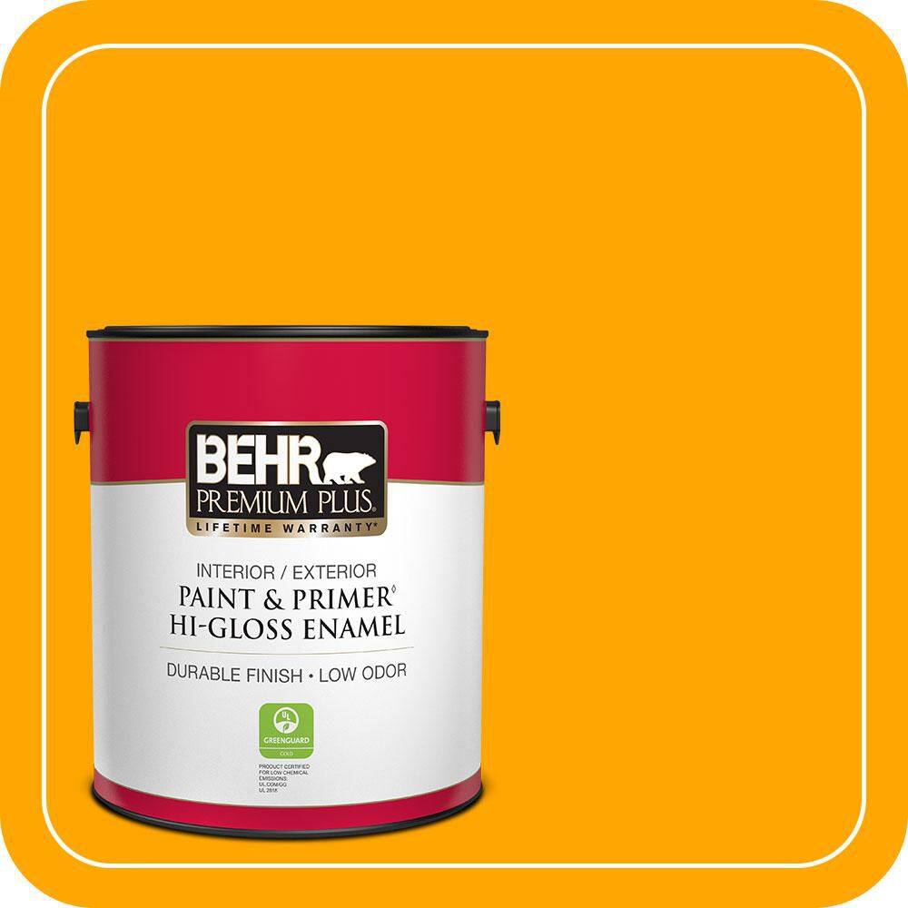BEHR PREMIUM PLUS 1 gal. #S-G-330 Instant Delight Hi-Gloss Enamel ...