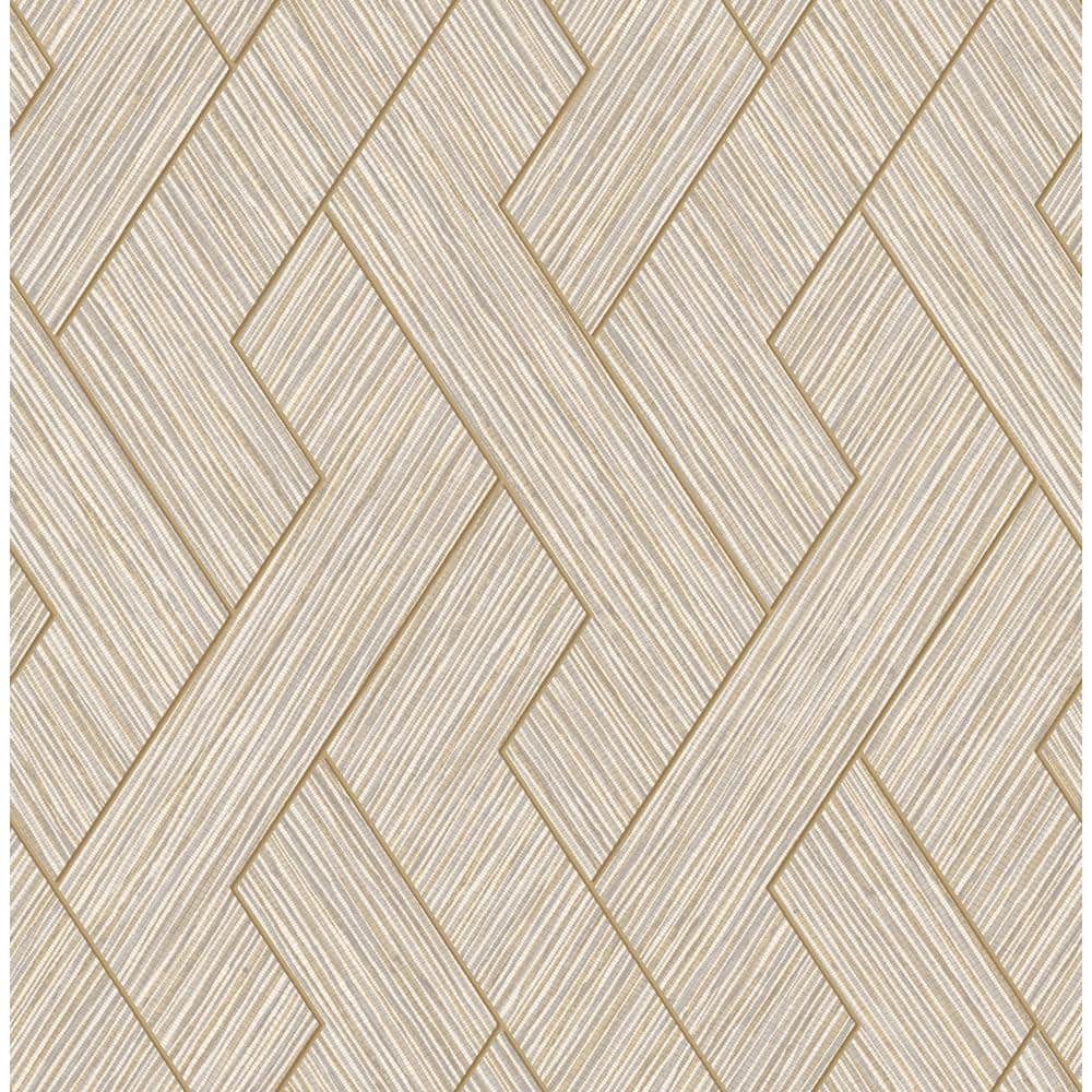 Advantage Ember Taupe Geometric Basketweave Paper Non-Pasted Textured ...