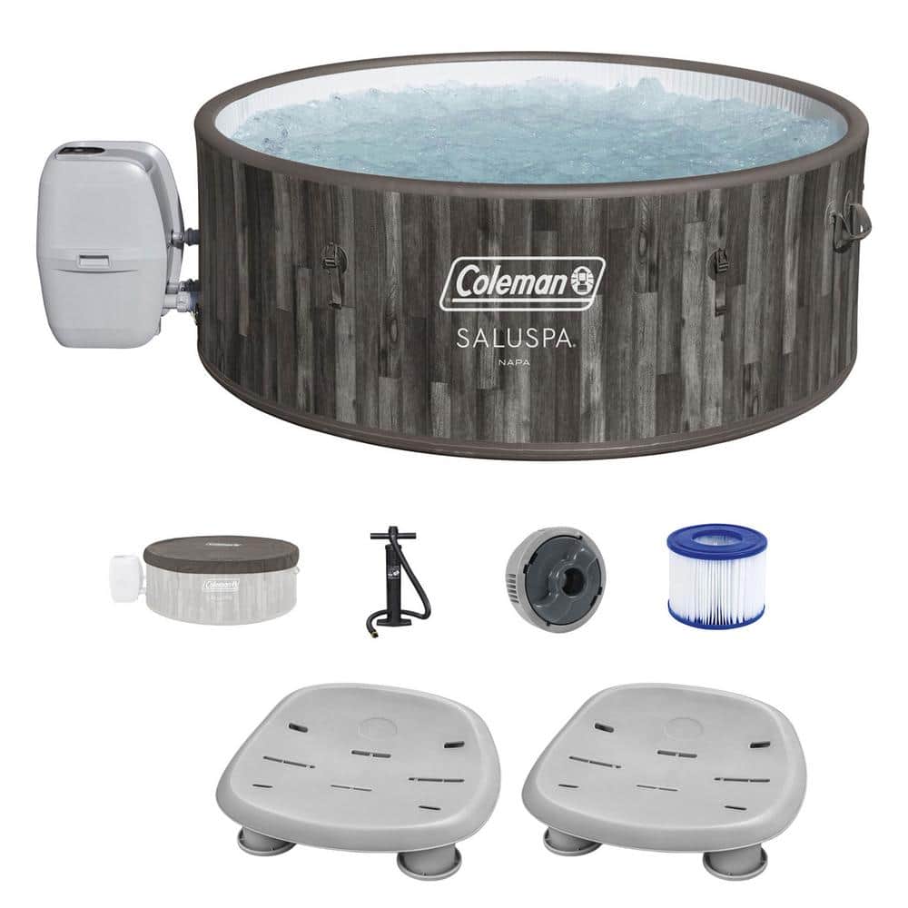 Bestway Napa 7-Person AirJet Inflatable Hot Tub with 2 Pack of SaluSpa ...