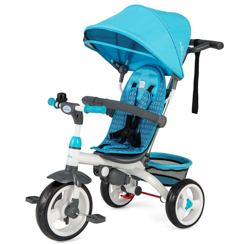 Gymax Baby Tricycle Stroller 6-in-1 Kids Push Trike w/ Removable 5 ...