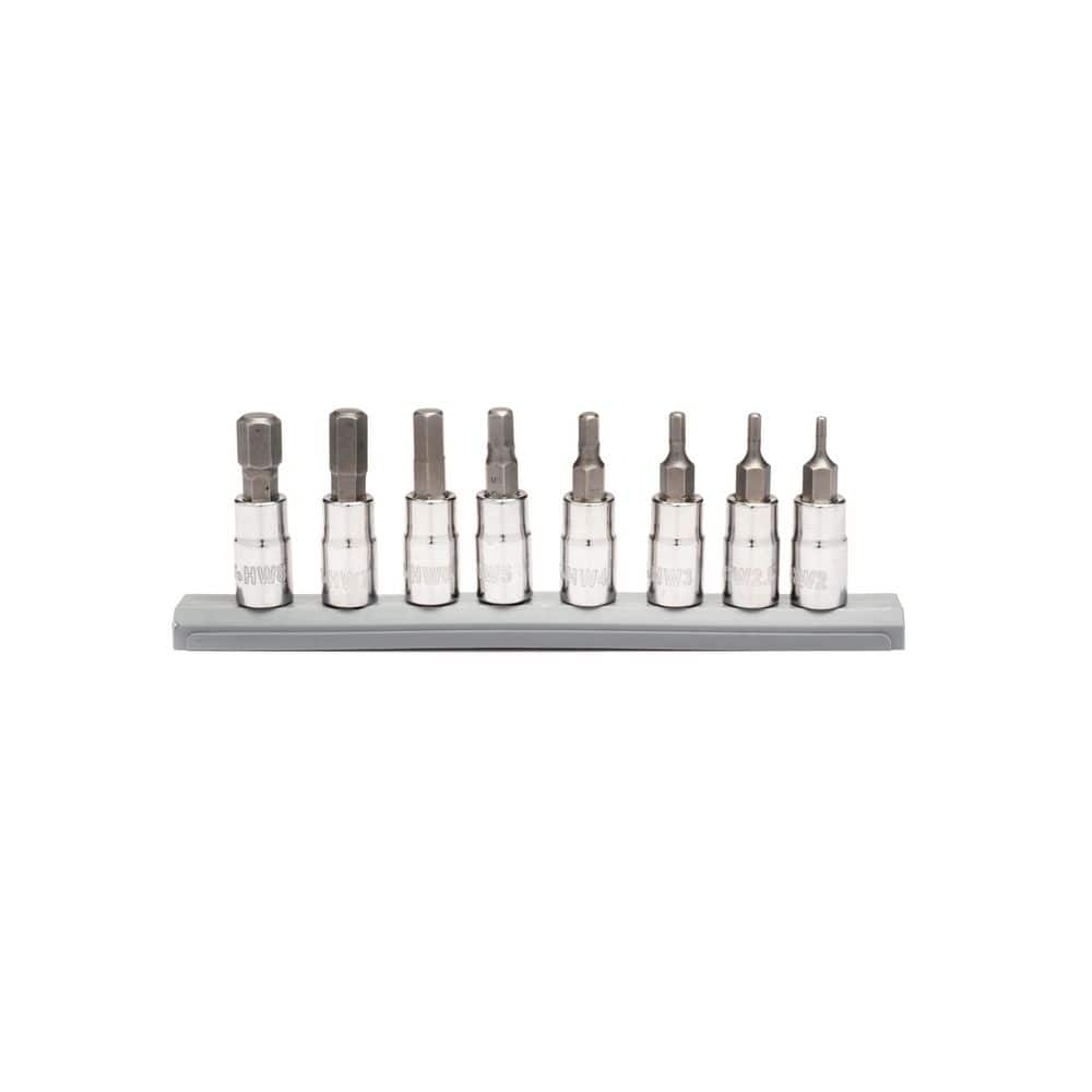 Husky 1/4 in. Drive Metric Hex Bit Socket Set (8-Piece) H4DMMHEX8PC ...