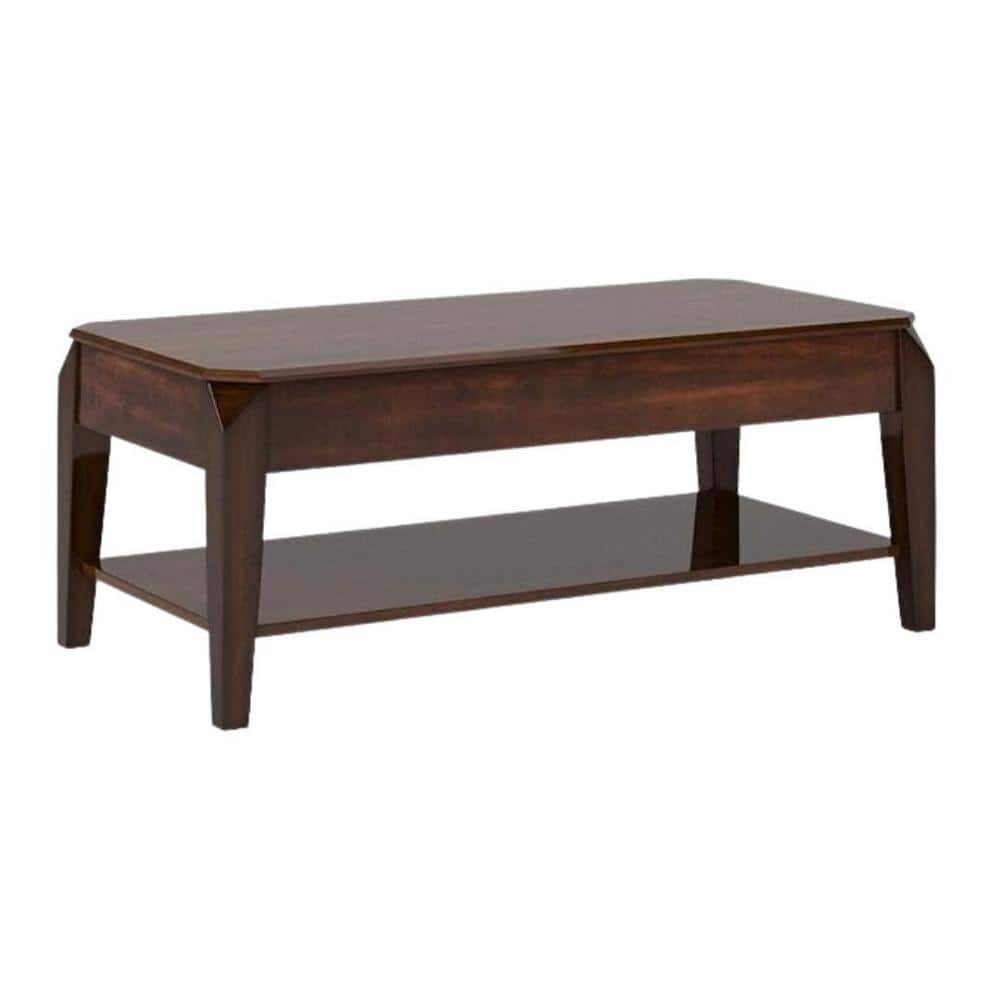 HomeRoots 47 in. White Rectangle Solid Wood Coffee Table 2000286040 ...