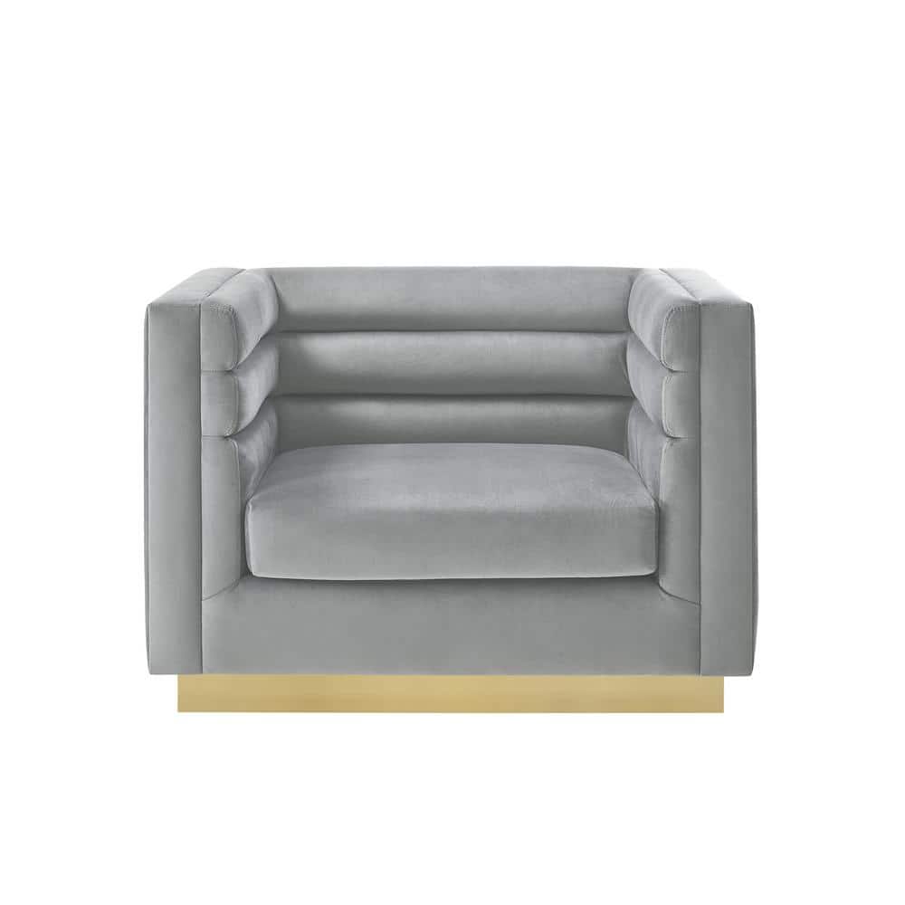Inspired Home Annemarie Grey Club Chair Upholstered Velvet CC459-02GR ...