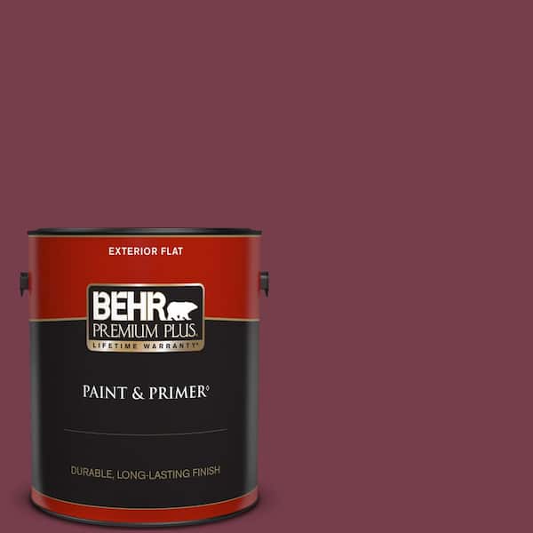 BEHR PREMIUM PLUS 1 gal. #ICC-110 Vintage Merlot Flat Exterior Paint ...
