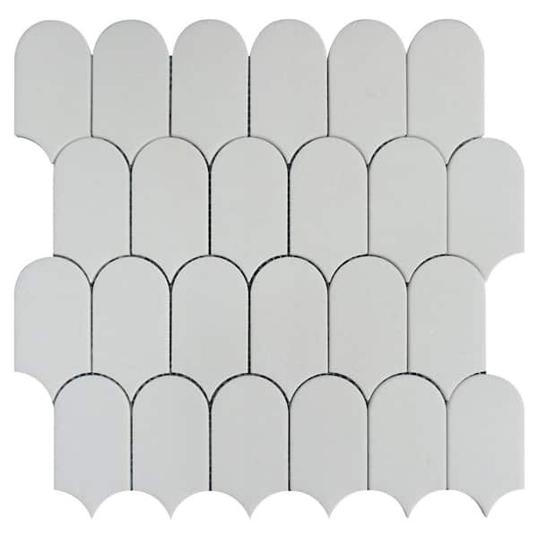 MOLOVO Moonlit Arches 4 in. Crystal White 12.11 in. x 12.11 Picket ...