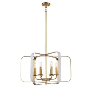 RRTYO Tabor 6-Light Ivory White Hourglass Pendant Light with Hemp Fly ...