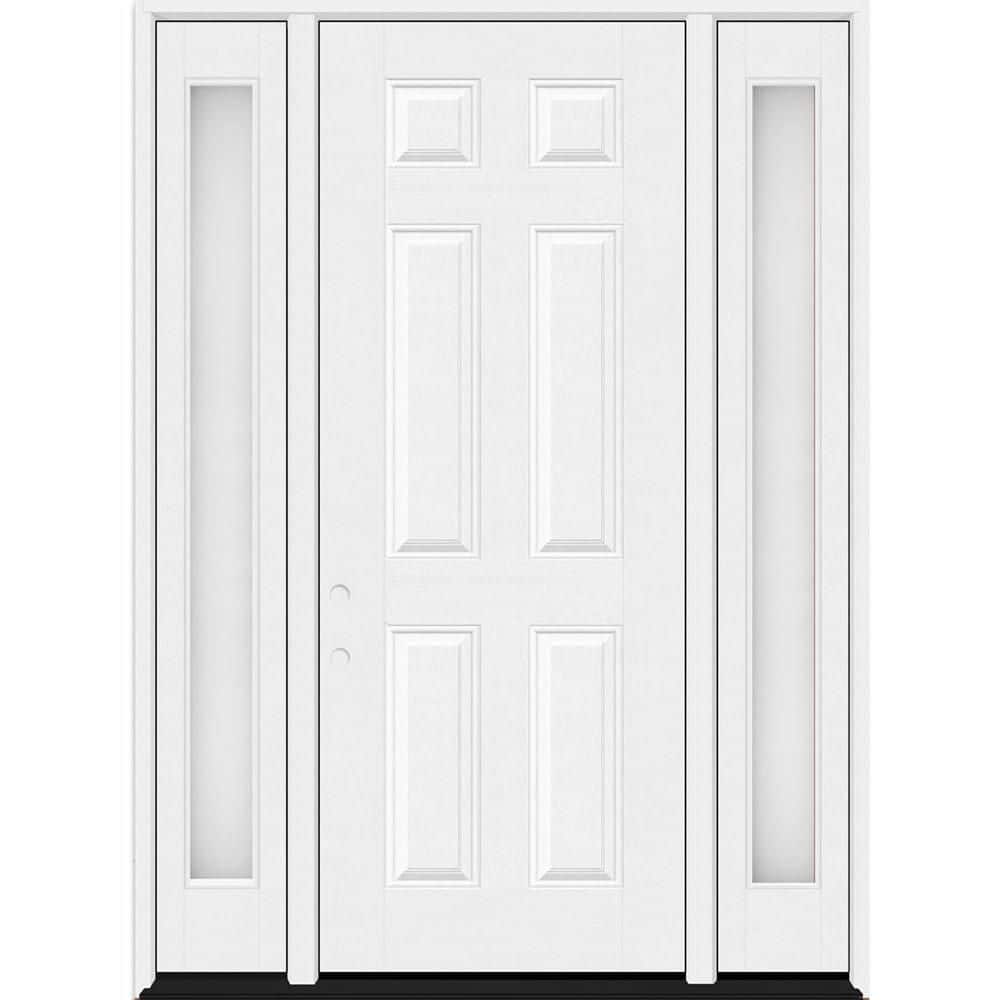 Steves And Sons Regency 64 In X 96 In 6 Panel Rhis Unfinished White Mahogany Fiberglass Prehung