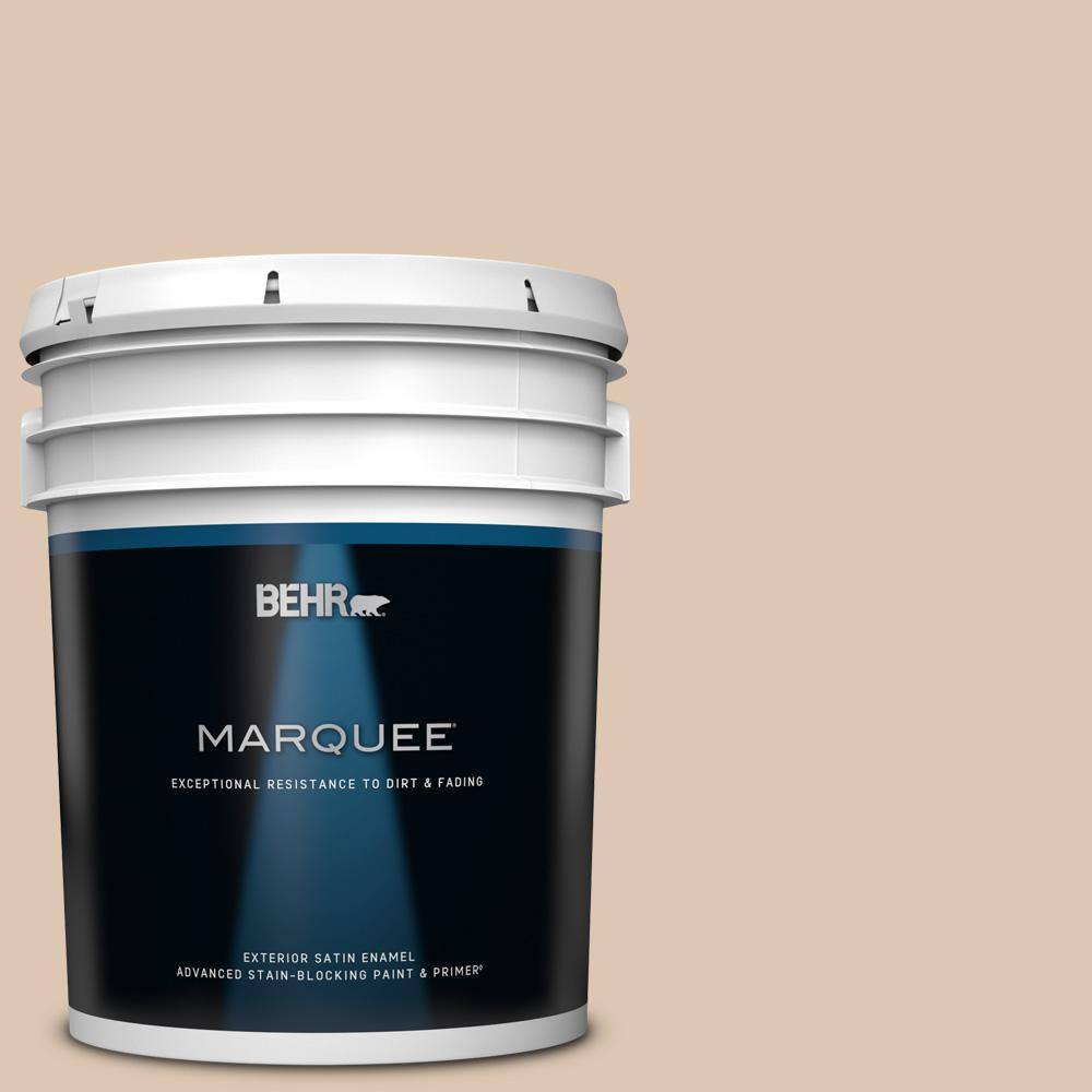BEHR MARQUEE 5 gal. #280E-2 Arabian Sands Satin Enamel Exterior Paint ...