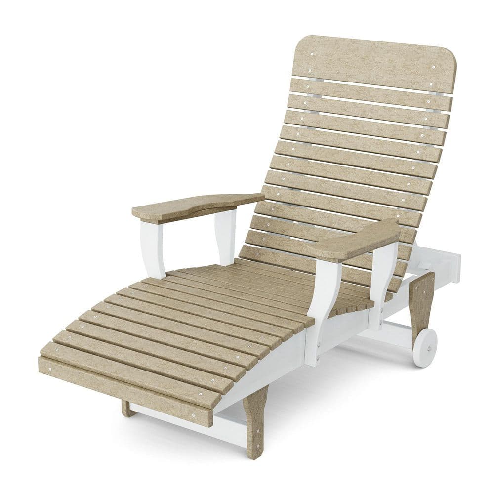 Wildridge Signature Weathered Wood and White HDPE Plastic Outdoor ...