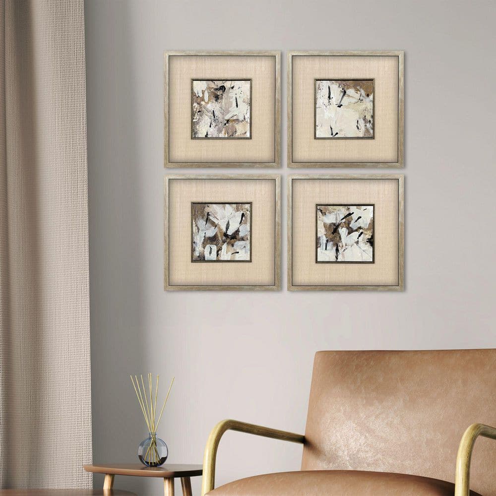 Paragon Park 4 Piece Framed 4 Piece Abstract Art Print 13 in. x 13 in ...