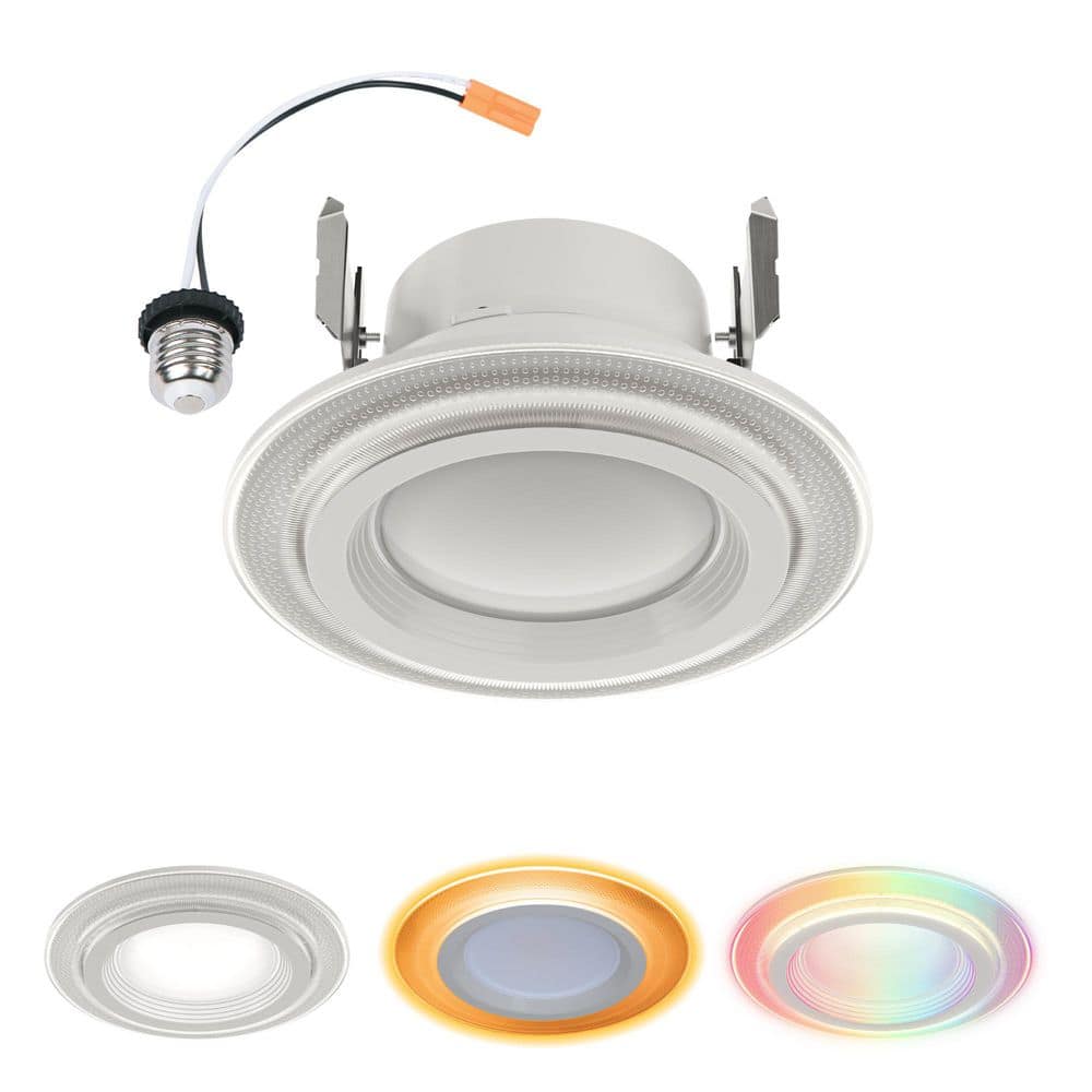 HALO RL Dual Zone 4 in. Smart WiFi Recessed LED Trim Connected by WiZ ...