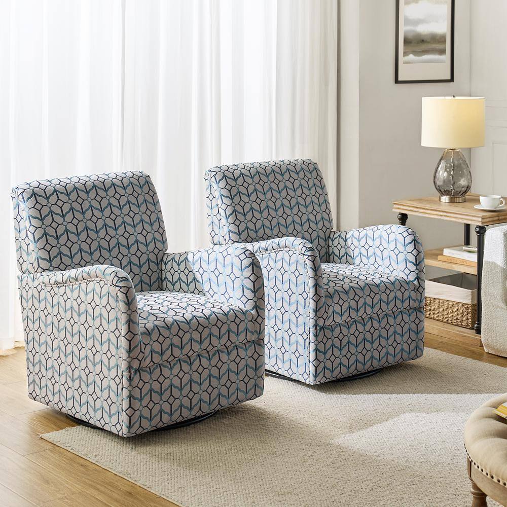 JAYDEN CREATION Patsy Transitional Accent Chair With 360° Swivel Set Of ...