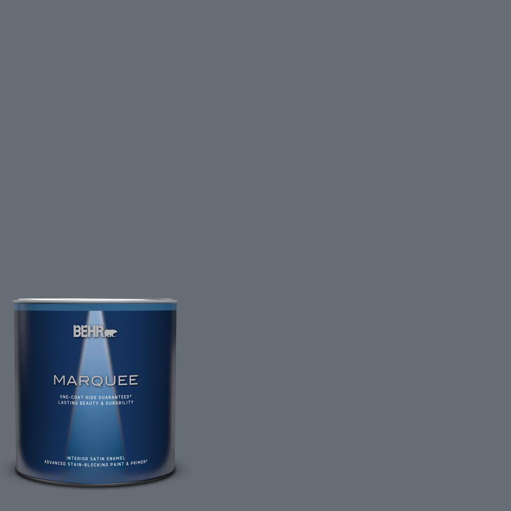 BEHR MARQUEE 1 qt. #PPU26-22 Summer Storm Satin Enamel Interior Paint ...