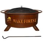 Cal Poly San Luis 29 in. x 18 in. Round Steel Wood Burning Rust Fire ...